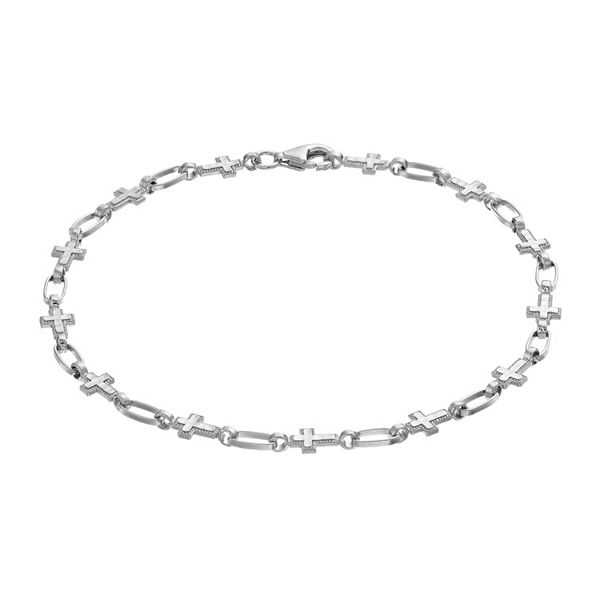 Kristen Kesho Sterling Silver Cross Link Chain Bracelet