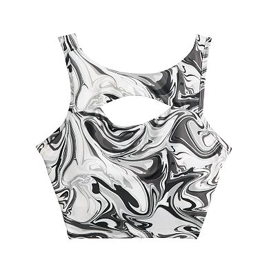 Juniors' SO® Sporty Print Cut-Out Bra
