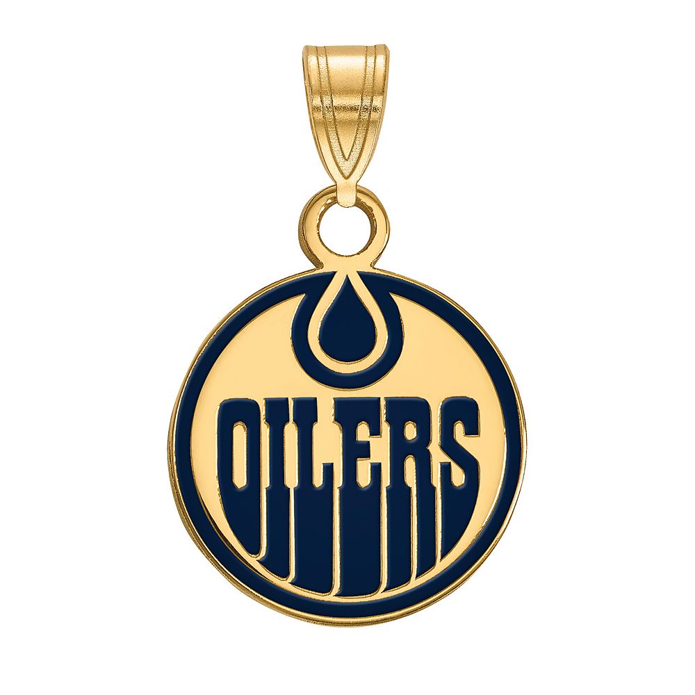 LogoArt Sterling Silver Edmonton Oilers Small Enamel Logo Pendant