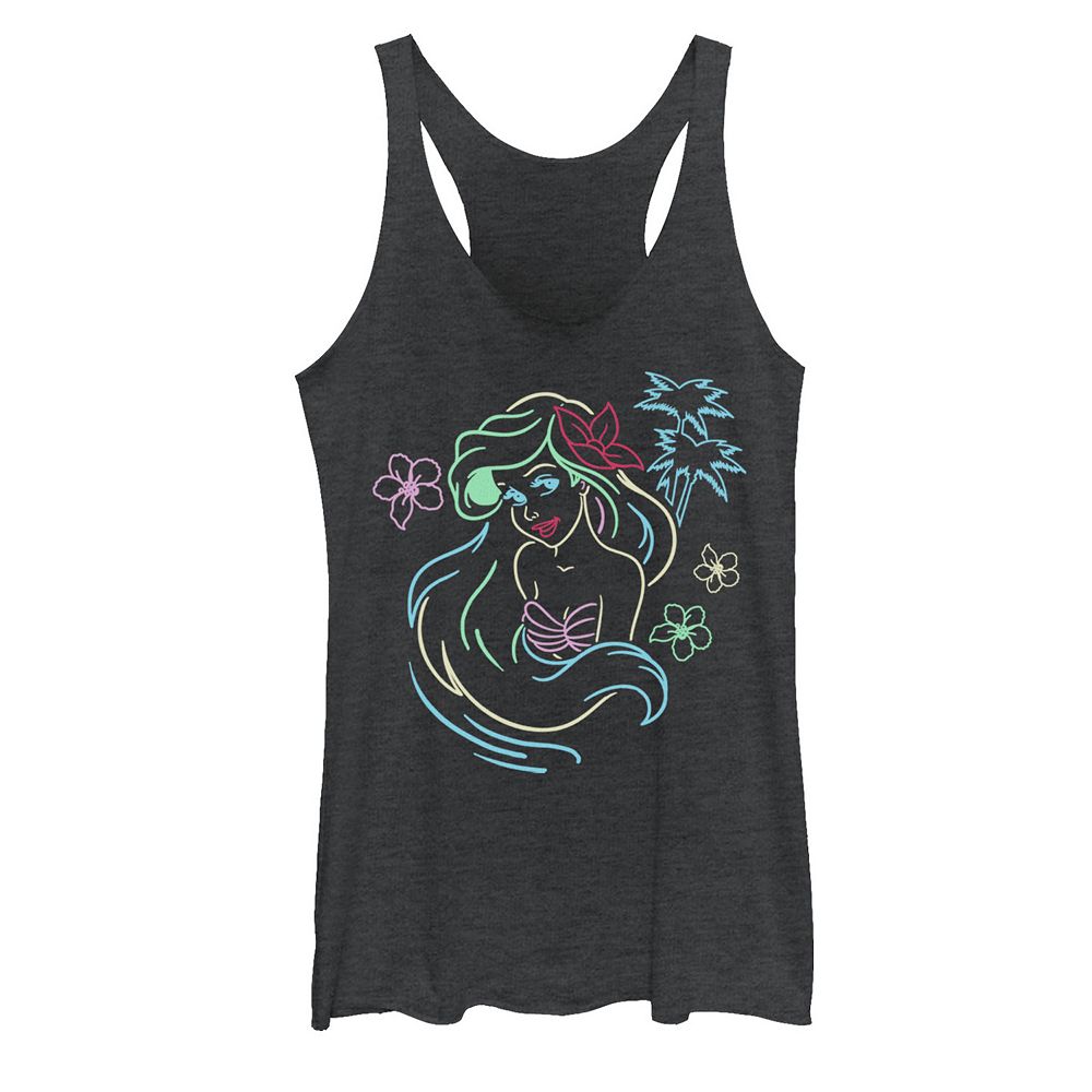 Disney's Little Mermaid Ariel Neon Lights Racerback Juniors' Tank Top