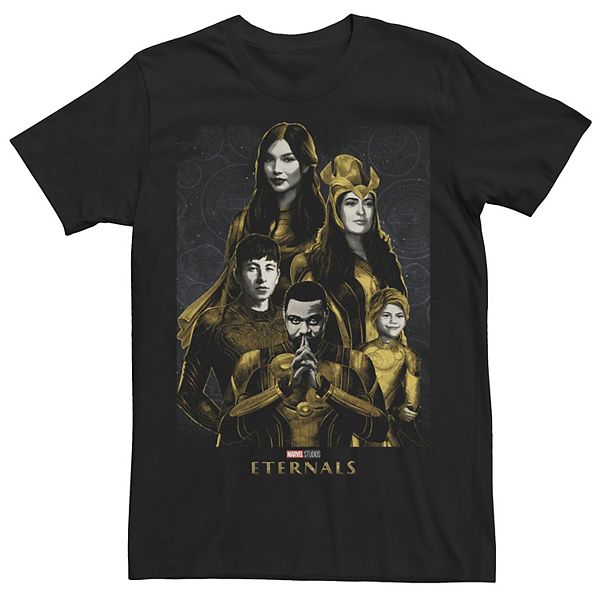 Men's Marvel Eternals Gold Suit Group Poster Tee