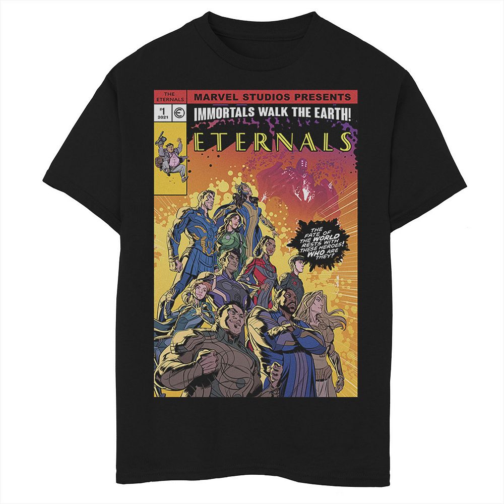 Boys 6-20 Marvel Eternals Retro Comic Cover Poster Graphic Tee