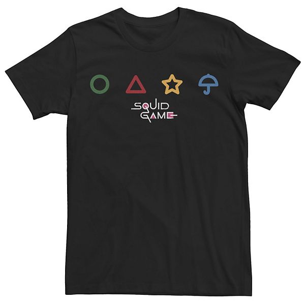 Men's Squid Game Umbrella Game Colorful Icons Tee