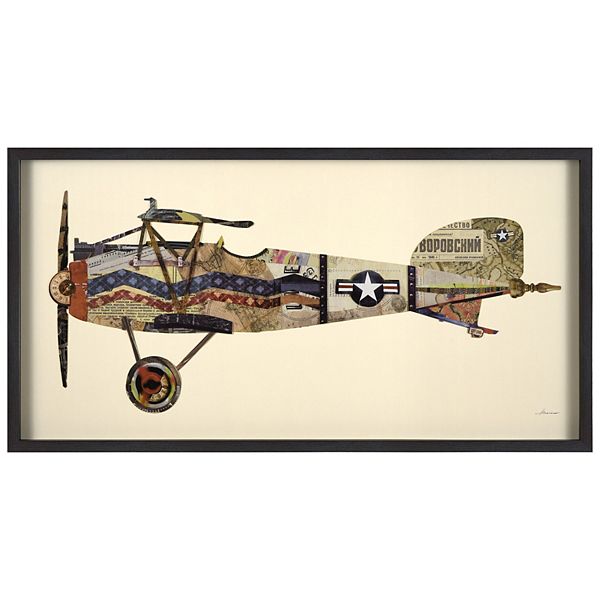 Antique Biplane 3 Collage Framed Graphic Wall Art