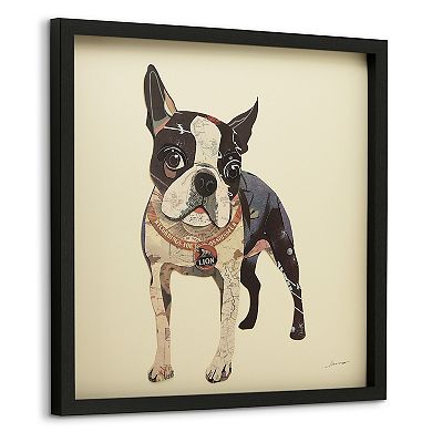 Boston Terrier Collage Framed Graphic Wall Art