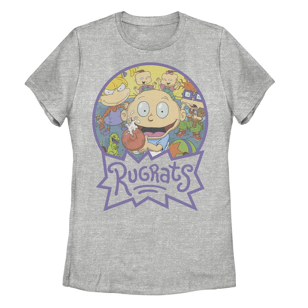 Juniors' Rugrats Classic Group Bottle Splash Title Graphic Tee
