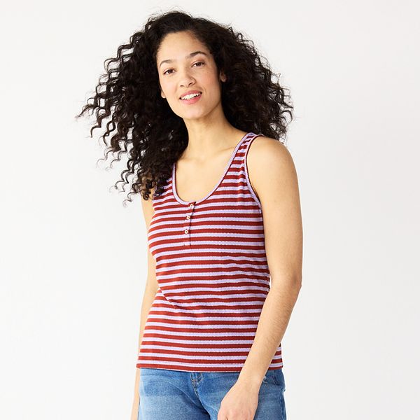 Women's Sonoma Goods For Life® Striped Henley Tank Top