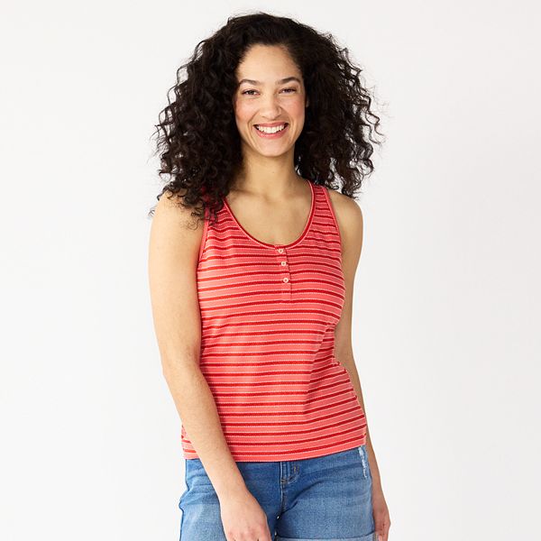 Women's Sonoma Goods For Life® Striped Henley Tank Top