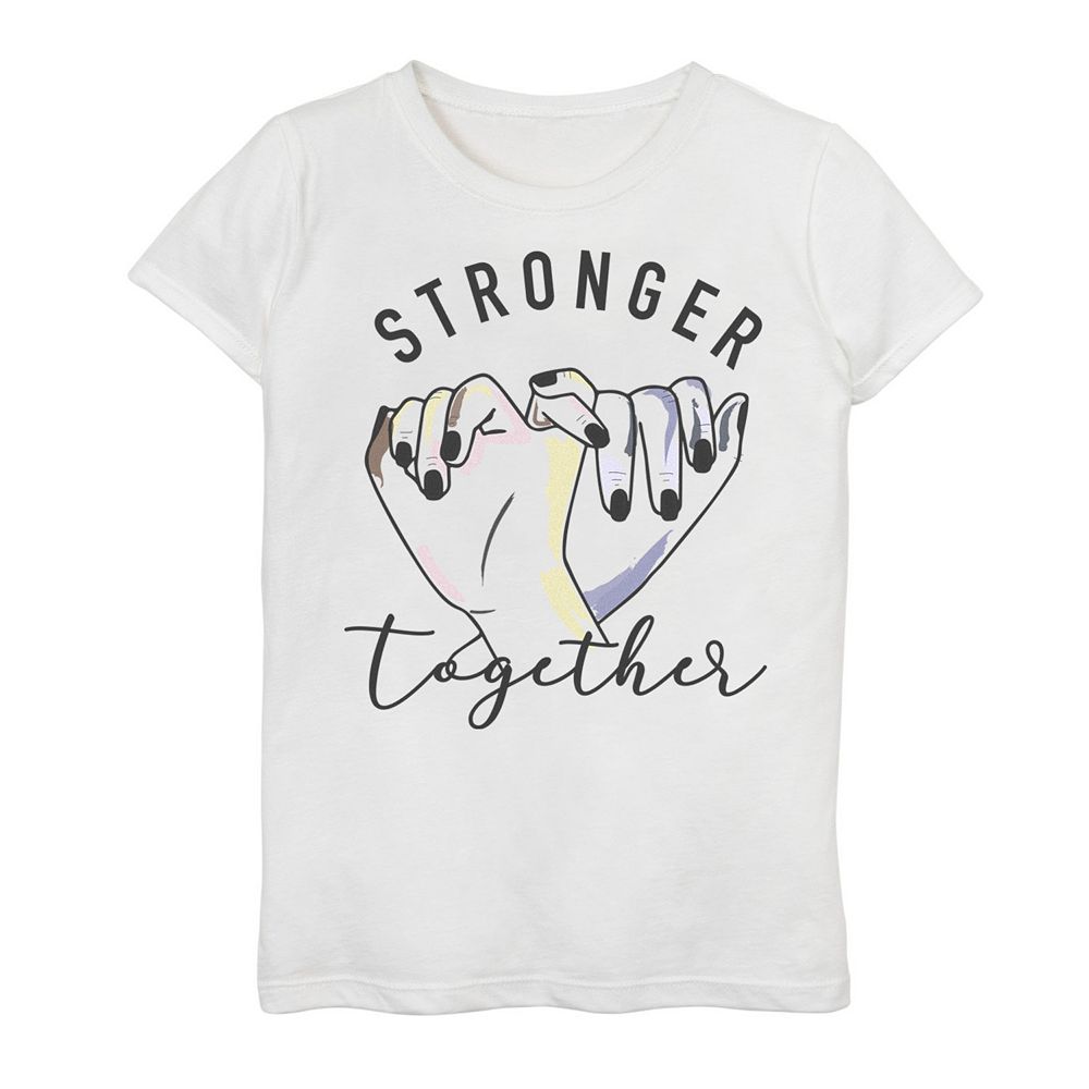 Girls 7-16 Stronger Together Pinky Promise Watercolor Tee