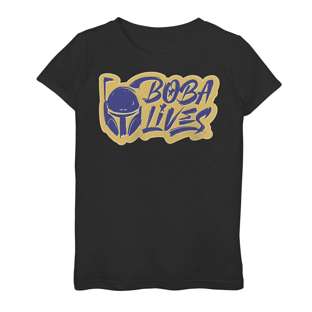 Girls 7-16 Star Wars The Book Of Boba Fett Boba Lives Logo Graphic Tee