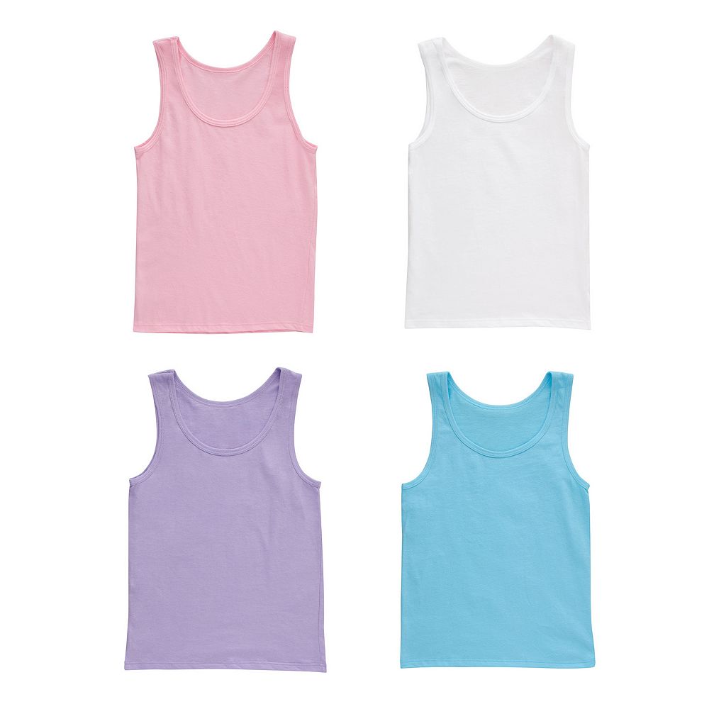 Girls Hanes® 4 Pack Ultimate Pure Comfort Organic Cotton Tank