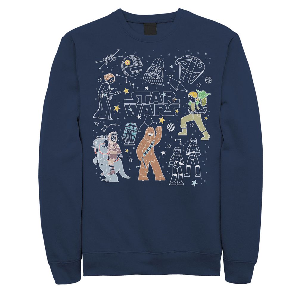Men's Star Wars Group Shot Constellation Doodles Sweatshirt