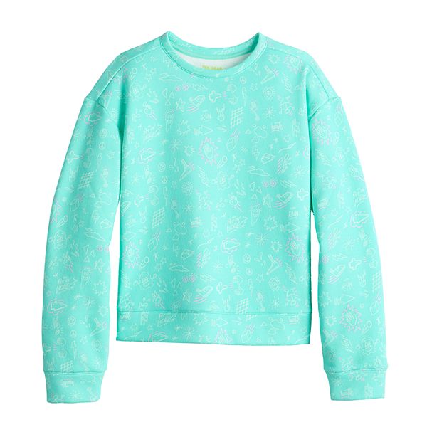 Girls 7-20 Tek Gear® Ultrasoft Fleece Printed Crew Sweatshirt in ...