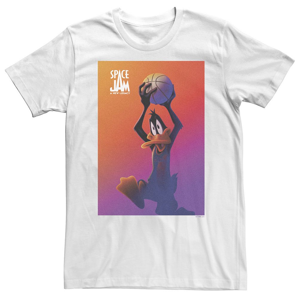 Big & Tall Space Jam: A New Legacy Daffy Duck With Basketball Poster Tee