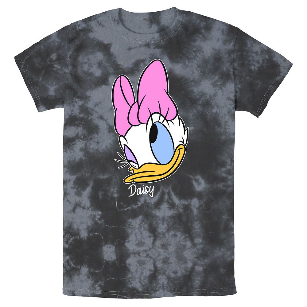 Men's Disney Daisy Duck Winking Face Portrait Wash Tee