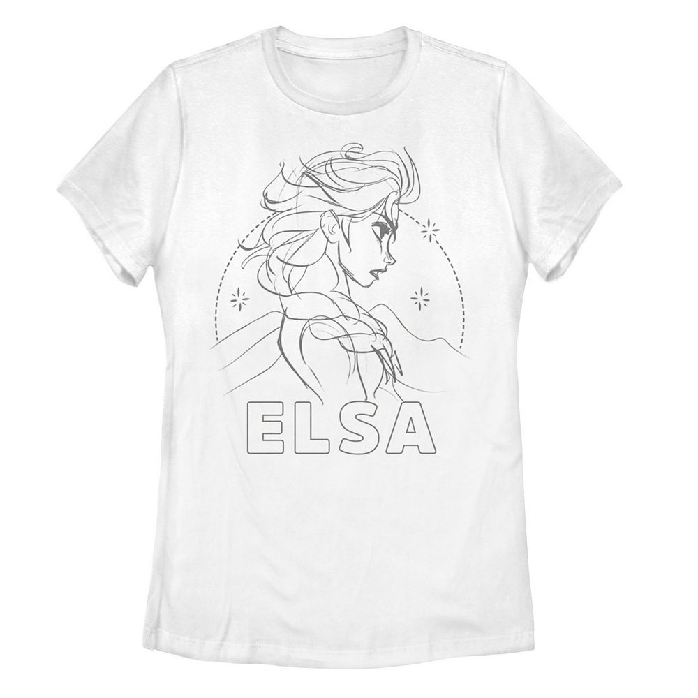 Disney's Frozen Elsa Simple Black Outline Side Portrait Juniors ...