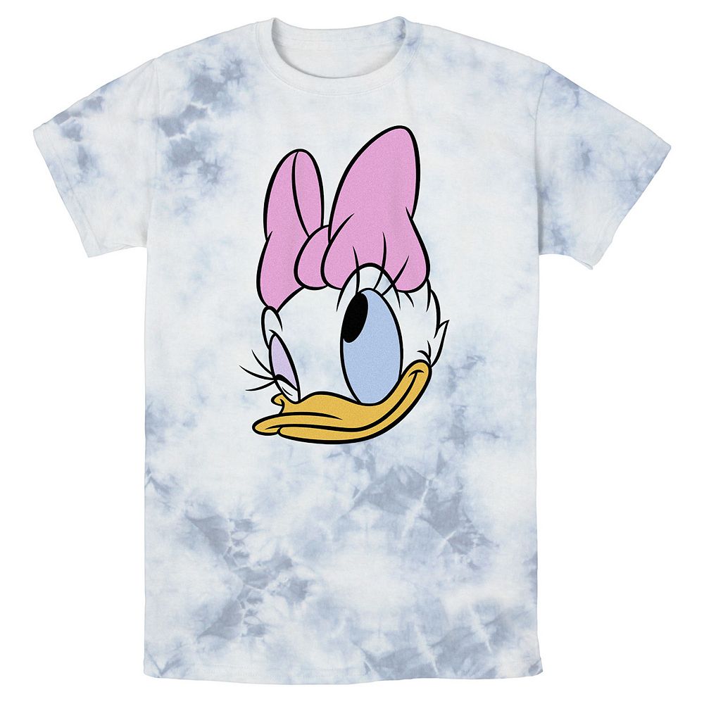 Men's Disney Daisy Duck Big Face Winking Bow Bomabrd Wash Tee