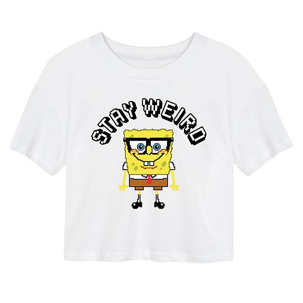 Juniors' SpongeBob SquarePants Weird Cropped Tee