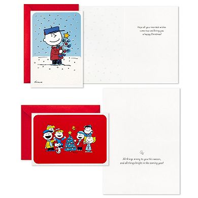 Hallmark 16-Count Peanuts Classic Comics Boxed Christmas Cards Assortment