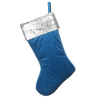 National Tree Company Blue Velvet Christmas Stocking