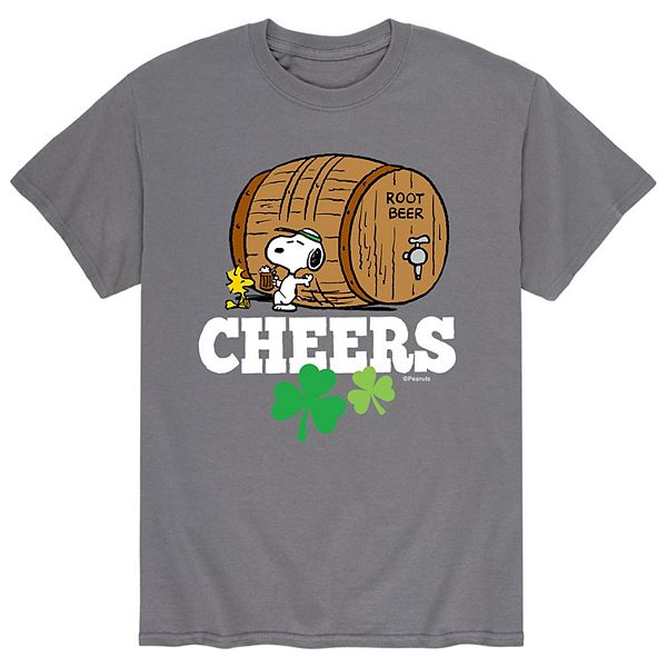 Men S Peanuts Snoopy St Patrick S Day Cheers Root Beer Tee