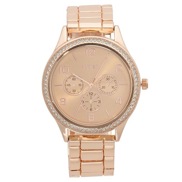Folio Women's Rose Gold Tone Watch Folio Women's Rose Gold Tone Watch