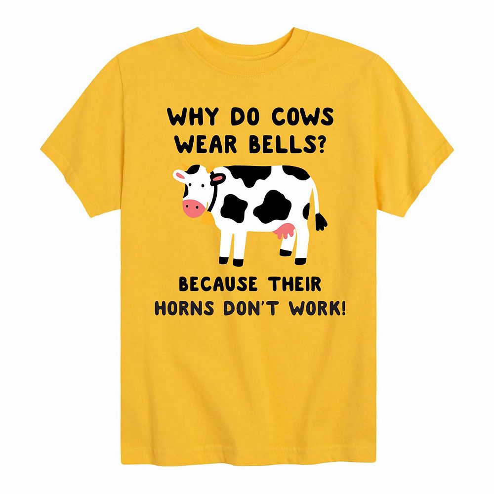 Boys 8-20 Why Do Cows Wear Bells Graphic Tee