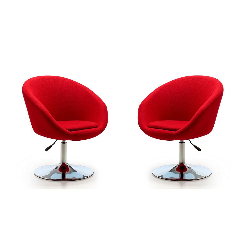 MANHATTAN COMFORT Hopper Swivel Adjustable Height Accent Chair 2-piece Set