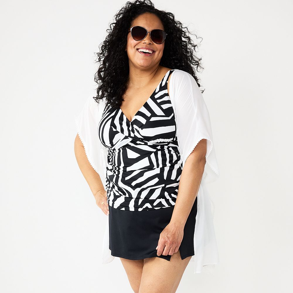 Plus Size Bal Harbour Crossover Tankini Top