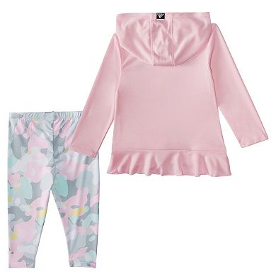 Baby & Toddler Girl adidas Hooded Ruffle Hem Top & Watercolor Camo ...