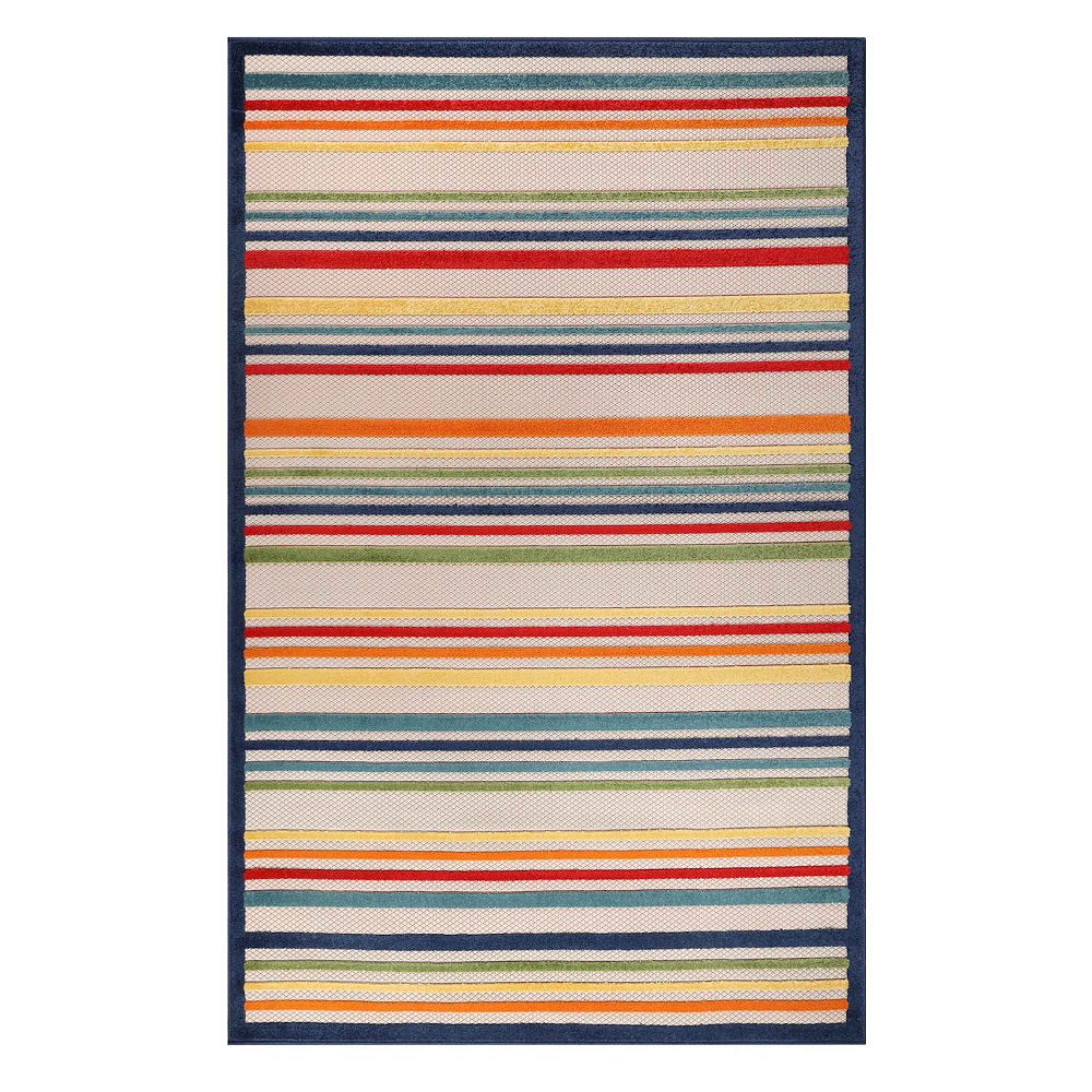Superior Modern Casual Stripe Indoor Outdoor Area Rug