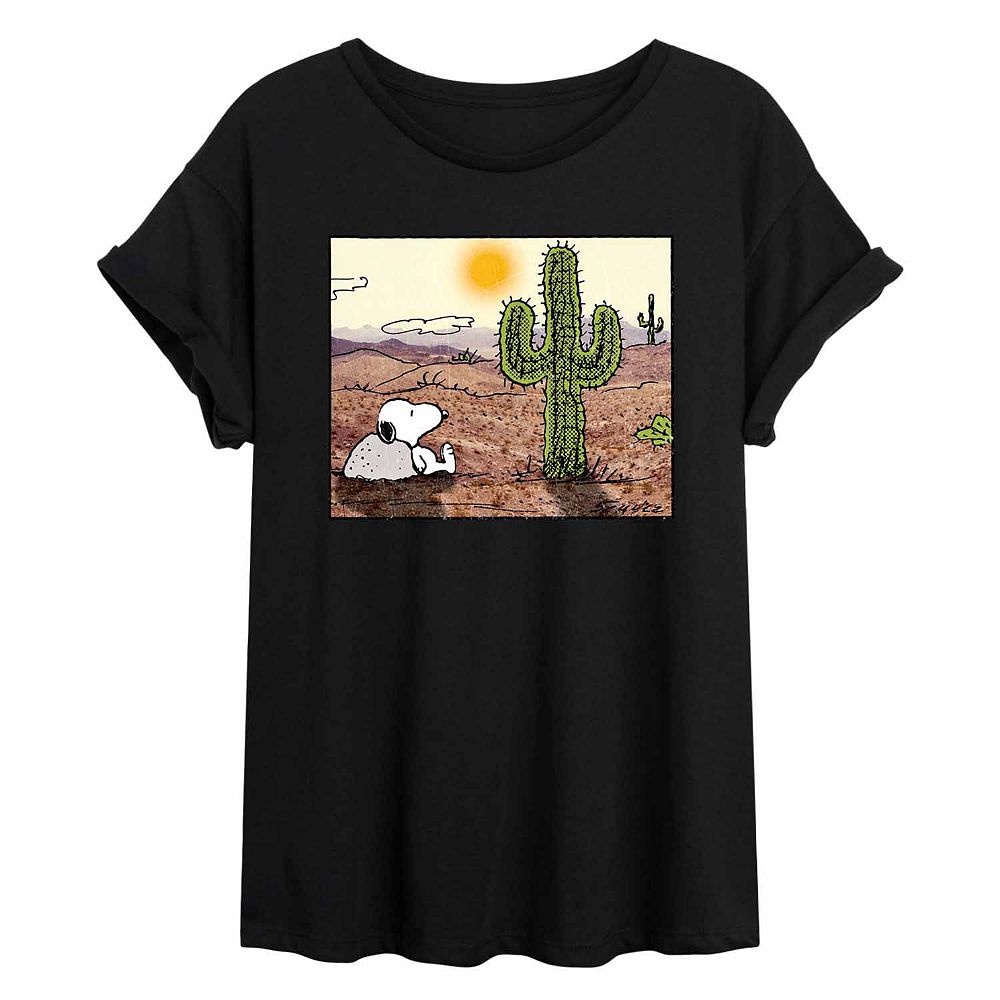 Juniors' Peanuts Snoopy Desert Oversized Tee