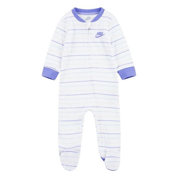 Baby Nike Just Do It Striped Sleep & Play One Piece Pajamas
