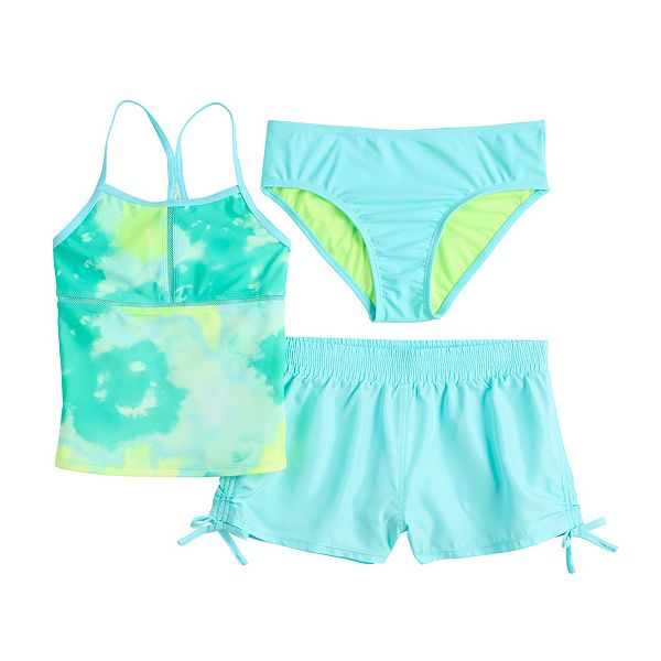 Girls 4 16 Zeroxposur Tankini Top And Bottoms Swimsuit Set And Cover Up Shorts