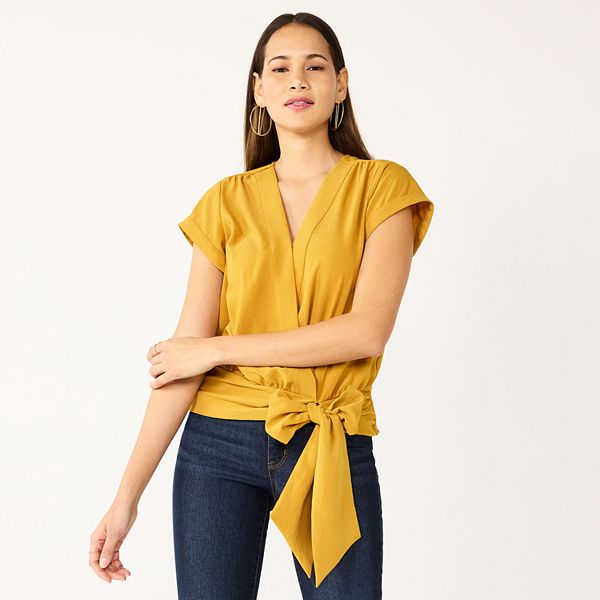 Women's Nine West Tie Waist Wrap Top