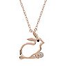 DeCouer Diamond Accent Rabbit Pendant Necklace