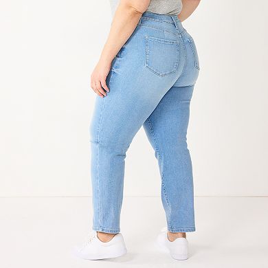 Plus Size Nine West High Rise Sculpting Straight Jeans