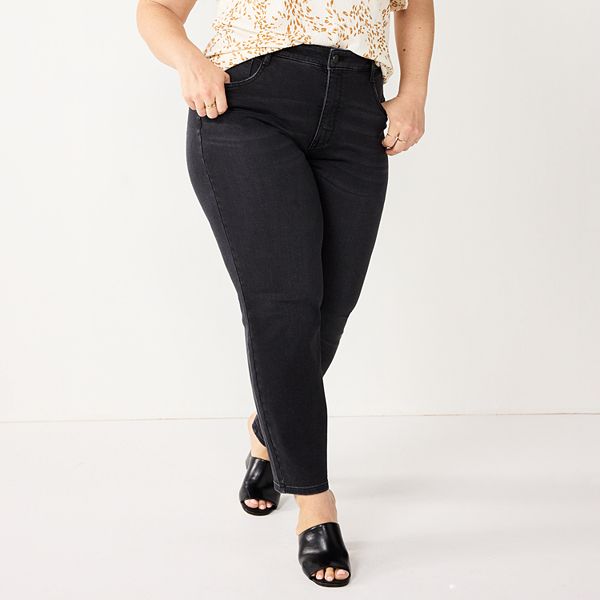 Plus Size Nine West High Rise Sculpting Straight Jeans