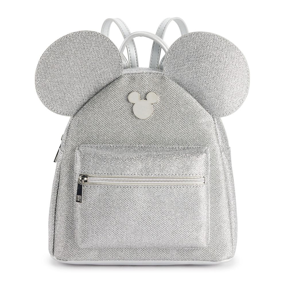 Disney's Mickey Mouse Glam Silver Metallic Mini Backpack