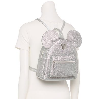 Disney's Mickey Mouse Glam Silver Metallic Mini Backpack