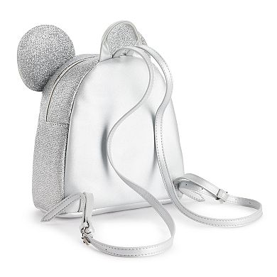 Disney's Mickey Mouse Glam Silver Metallic Mini Backpack