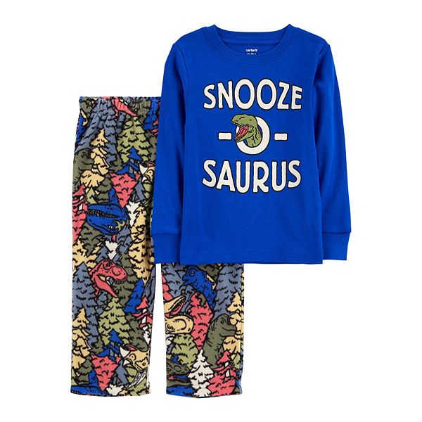 Toddler Boy Carter's "Snooze-O-Saurus" Dino Cotton Tee & Fleece Pants ...
