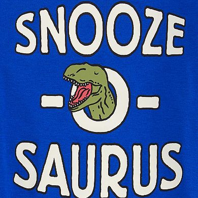 Toddler Boy Carter's "Snooze-O-Saurus" Dino Cotton Tee & Fleece Pants ...