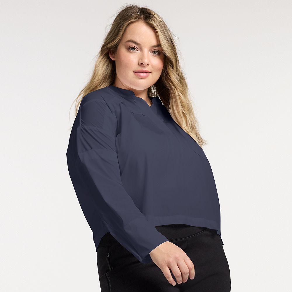Plus Size FLX Woven Popover Top