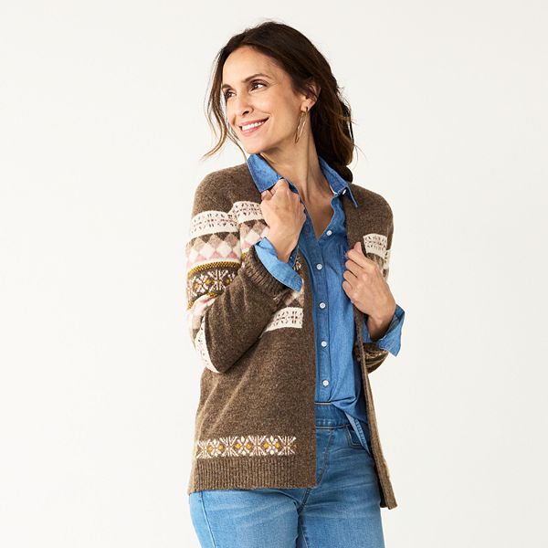 Women's Croft & Barrow® Extra Cozy Cable Cardigan