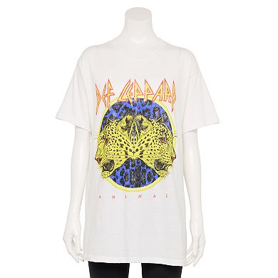Junior's Def Leppard Tiger Oversized Tee