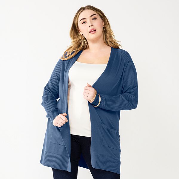 Plus Size Nine West Essential Raglan Cardigan