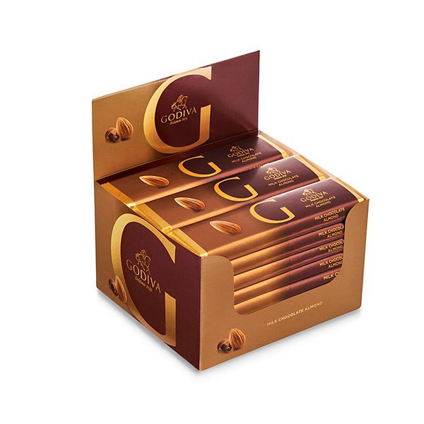 Godiva 24 Pack Small Milk Chocolate Almond Bars Set