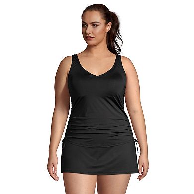 Plus Size Lands' End DDD-Cup UPF 50 V-Neck Underwire Tankini Top
