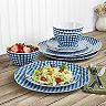 Dolly Parton 12-pc. Blue Gingham Melamine Dinnerware Set